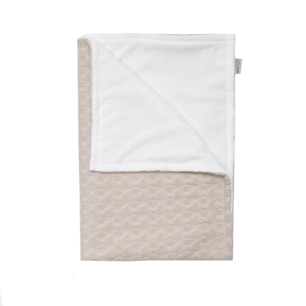 Knitted & Bamboo Cotton Blanket – Sand – Tiny Walking